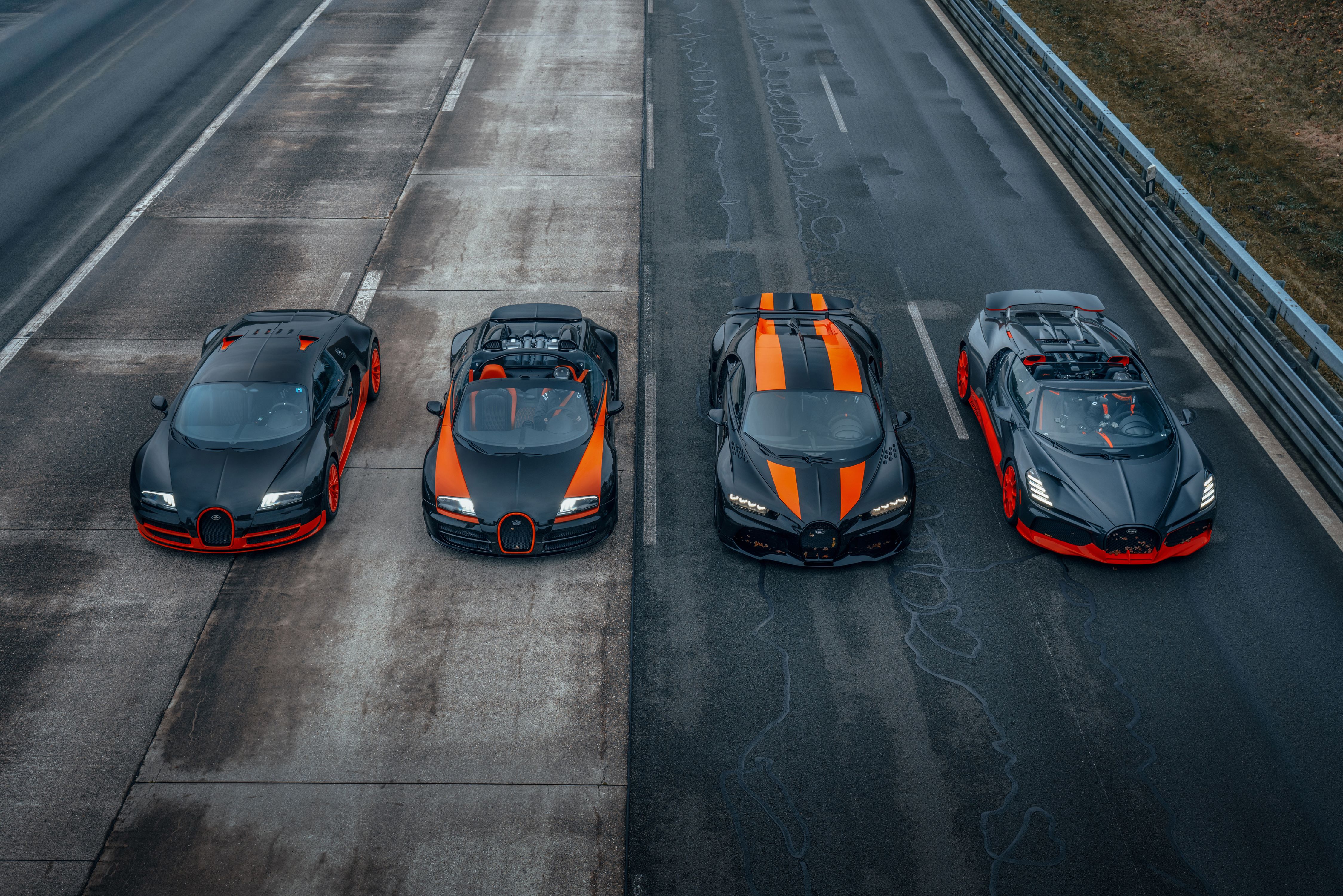 Bugatti takes four record-breaking cars for a quick spin – Empty Tank